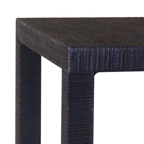 Navy Grasscloth Side Table Aneka Tusma Indoor Grasscloth Furniture