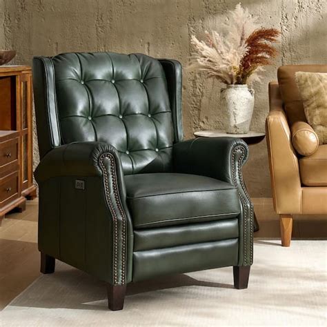 Jayden Creation Carlos Green 2925w Genuine Leather Power Recliner