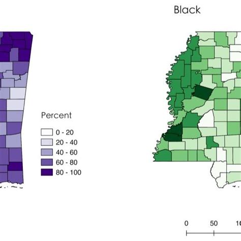 Percent Of People In Poverty By County In Mississippi Across Four