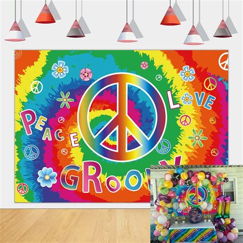 60s Hippie Party Decoration Bannerlarge Groovy Theme