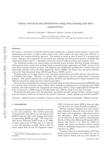 Pdf Galaxy Detection And Identification Using Deep Learning · Galaxy Detection And Identi