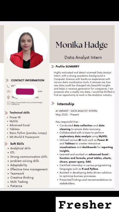 How To Create Data Analyst Freshers Resume Dataanalytics