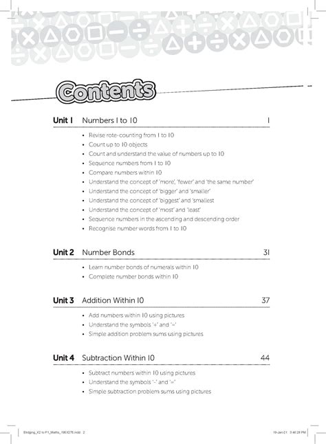 Bridging K2 To Primary 1 Mathematics Openschoolbag