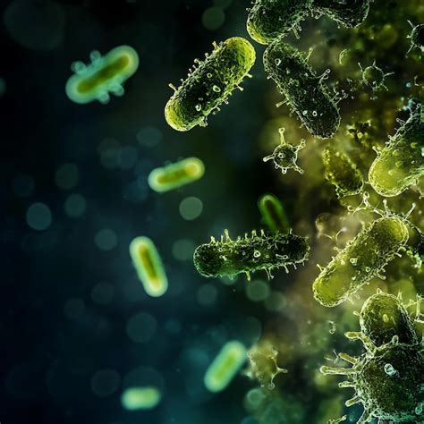 Colorful Bacterial Background With Abstract Microbial Patterns