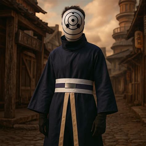 Obito Uchiha Cosplay Costume Naruto Anime Akatsuki Cloak With Mask