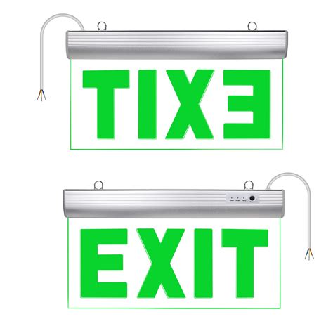 Ledlampsworld Green Led Edge Illuminated Exit Sign