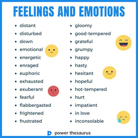 Feelings Synonym Feeling Words