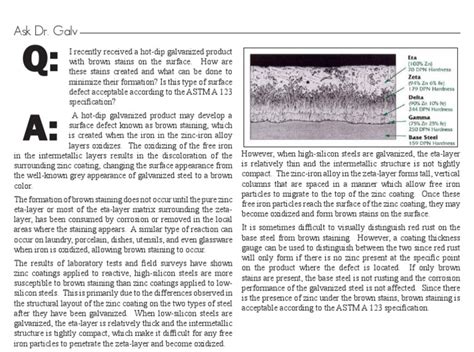 Brown Staining Galvanized Coatings Pdf Galvanization Rust