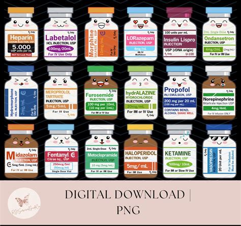 Funny Nurse Cartoon Medication Vials Propofol Icu Png Digital
