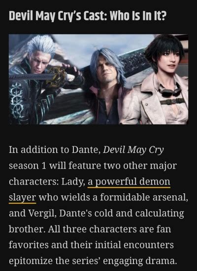 Devil May Cry Everything We Know About Netflixs Tumbex