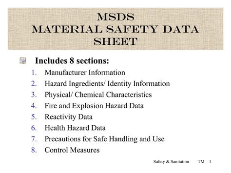 Msds Material Safety Data Sheet