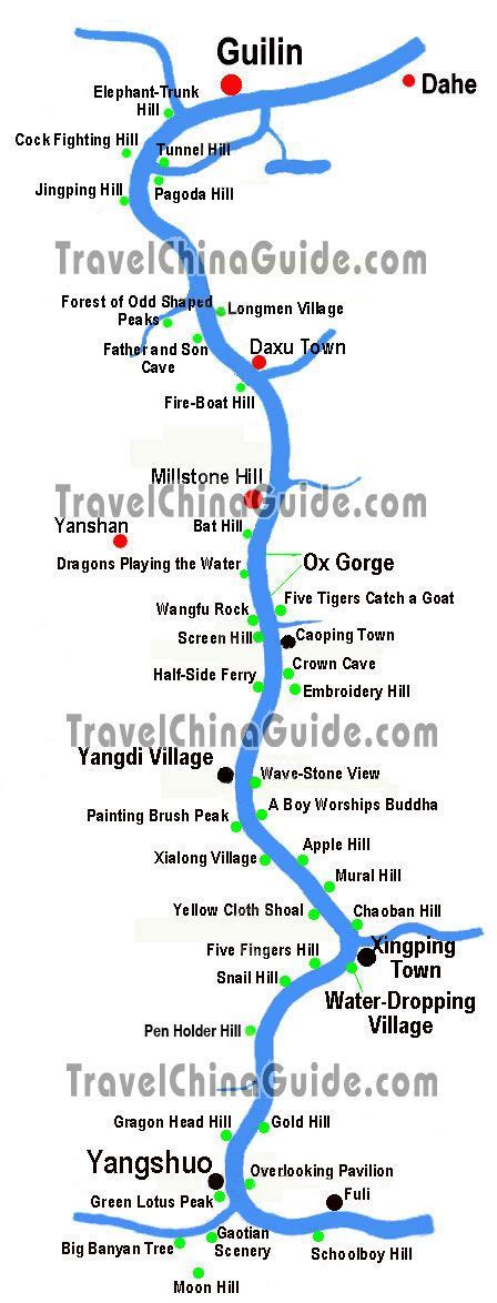 Li River Map Guilin Yangshuo River