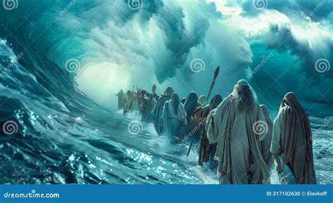 Moses Leads Jews Through Desert Israelites Journey To Promised Land