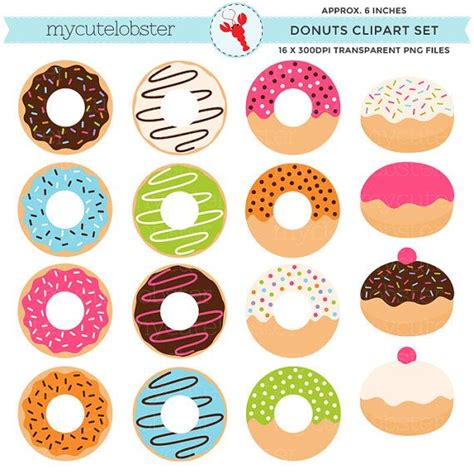 Donuts Clipart Set Of Donuts Doughnuts Cute Donuts Donuts Clip Art