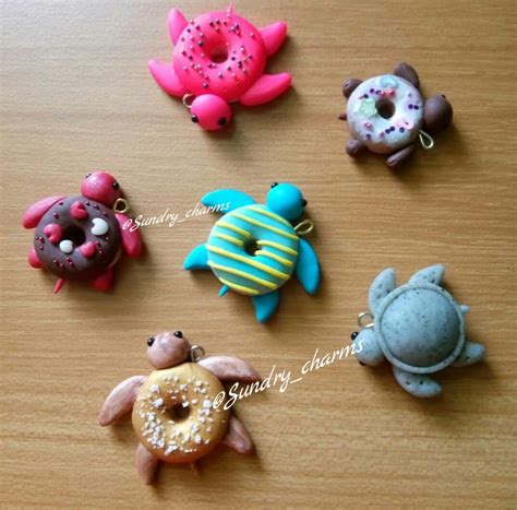 Cute Turtle Donuts Polymer Clay Clay Donut Turtle Cute Clay Clay