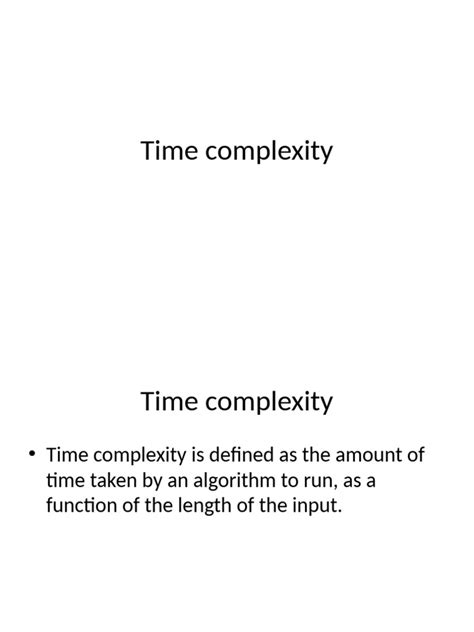 Time Complexity Pdf
