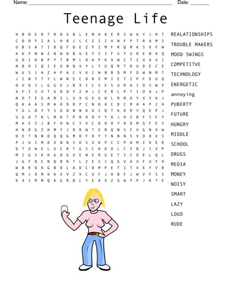 Word Puzzles For Teenagers Black And White Crossword Puzzle Game For