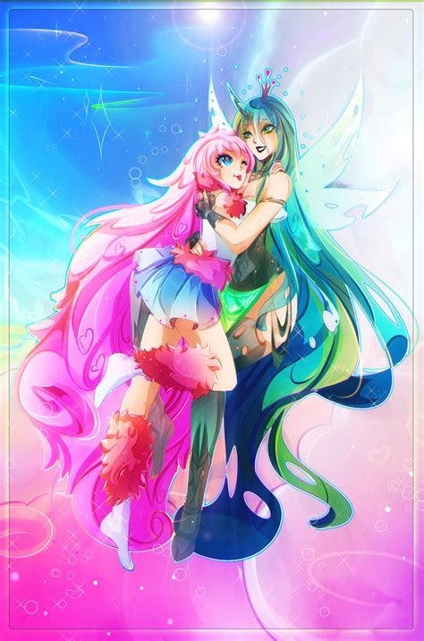 Queen Chrysalis And Fluffle Puff Coloring Pages