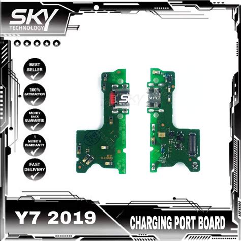For Huawei Y7 2019 Charging Port Pcb Dock Connector Plate Socket Flex Cable Replacement Spare