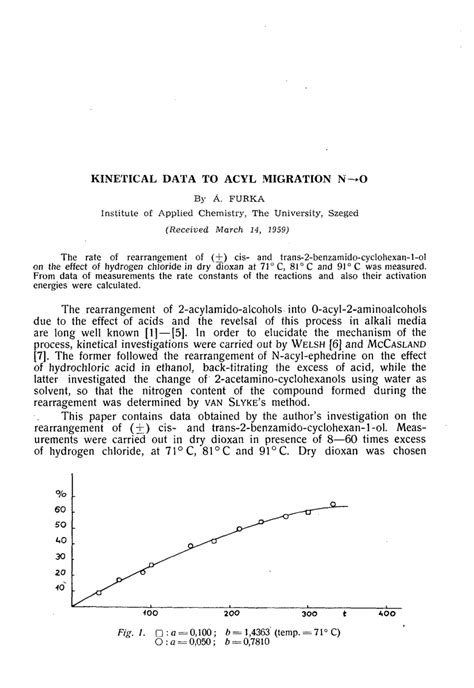 Pdf Kinetical Data To Acyl Migration N O