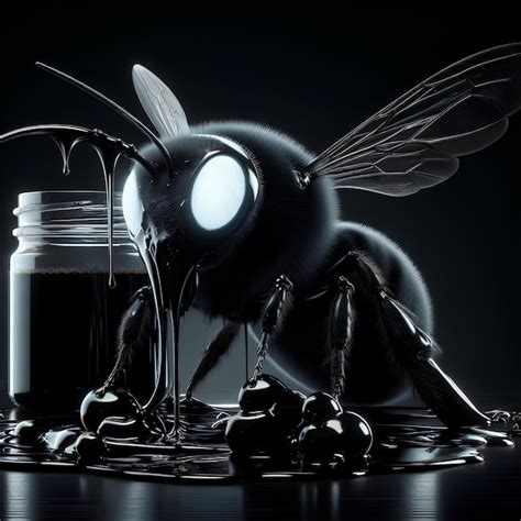 Premium Ai Image The Dark Bee And The Addictive Black Honey