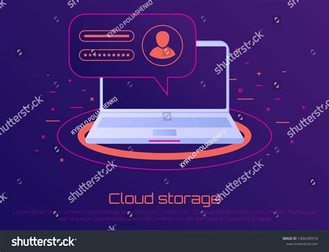 Desktop Computer Unlocked Password Bubble Notification Stock Vector