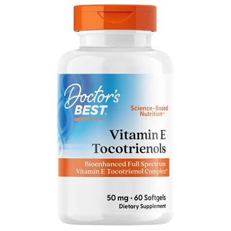 Doctors Best Vitamin E Tocotrienols 50 Mg 60 Capsules Medpak