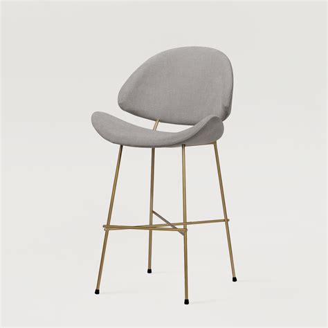 Interesting Form And Mustard Colour Of Cheri Bar Gold Low Bar Stool