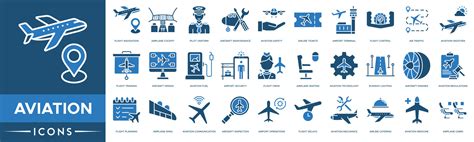 Aviation Icon Line Flight Navigation Airplane Cockpit Pilot Uniform