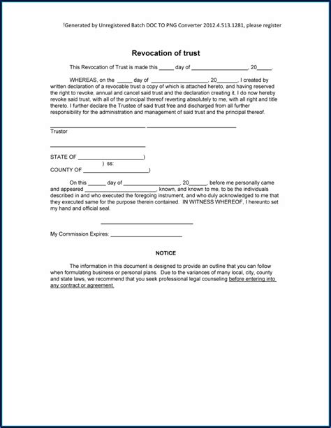 Free Revocable Trust Template Form Resume Examples Mevrbgmyvd