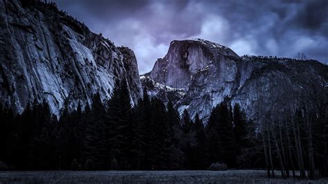 Yosemite Wallpaper Night Images Cloudy Yosemite National Park Hd