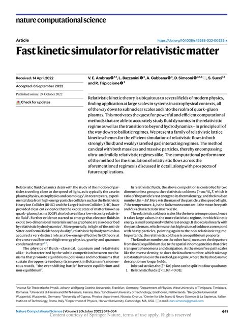 Fast Kinetic Simulator For Relativistic Matter Request Pdf