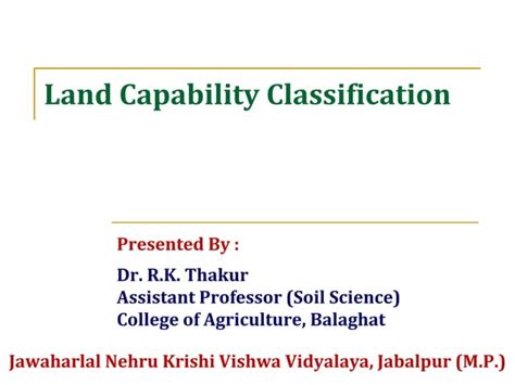 Land Capability Classification Pdf