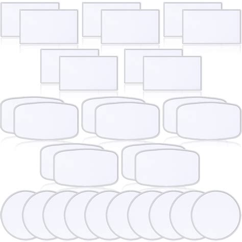 30 Pieces Sublimation Patches Fabric Iron On Blank Patches 3 Shapes