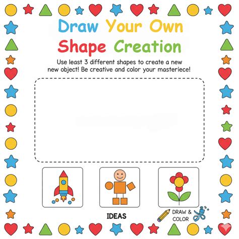 Draw Your Own Shape Creation Worksheet Download And Print Now