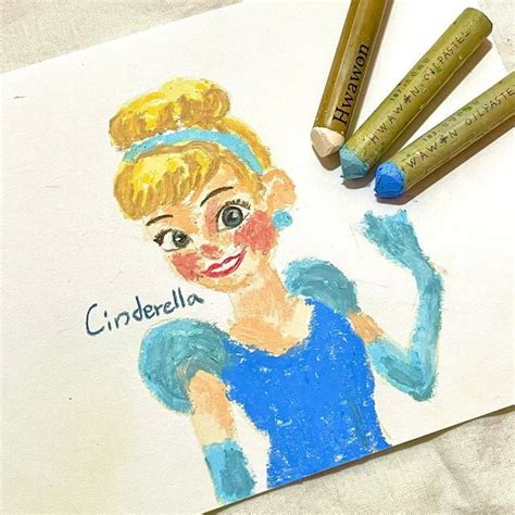 숨 On Instagram 신데렐라👸💙 Hwawonkr 화원오일파스텔 신데렐라 디즈니프린세스 디즈니 디즈니공주 공주 오일