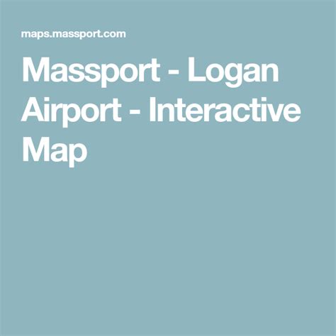 Massport Logan Airport Interactive Map Interactive Map