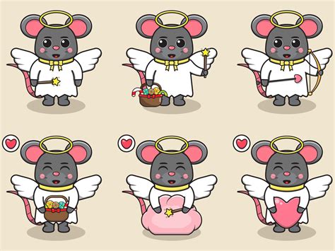 Vector Illustration Of Cute Mouse With Angel Costume 3359106 Vector Art At Vecteezy