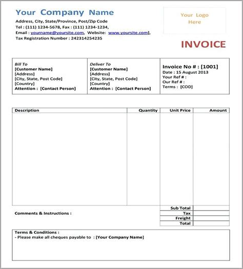 Pin On Invoice Template Word