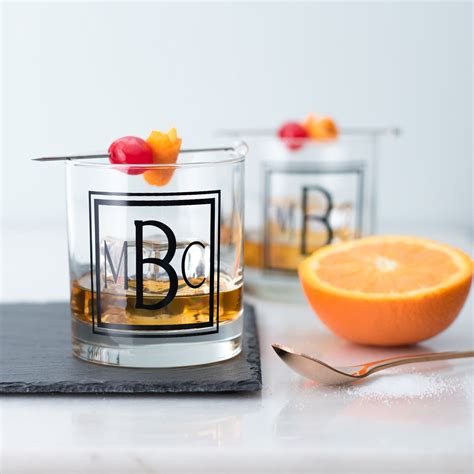 Monogram Glasses Square Set Of 6 Vital Industries