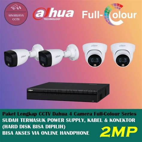 Promo Paket Cctv 4camera Full Colourcolorvu 2mp 1080p Garansi 2tahun