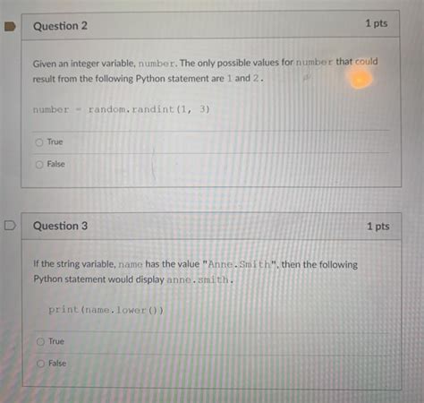 Solved Question 2 1 Pts Given An Integer Variable Number