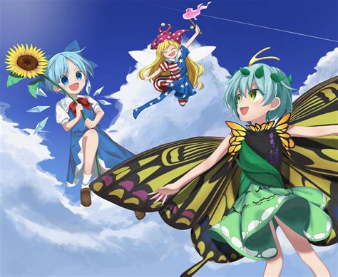 Cirno Clownpiece And Eternity Larva Touhou Drawn By Keiki8296