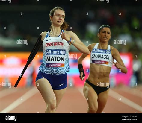 Polly Maton Of Great Britain Compete In Womens 100m T47 Final During