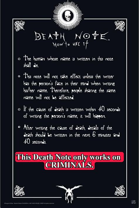 Rule 63 Death Note Rules Of The Death Notehow To Read Rules Death