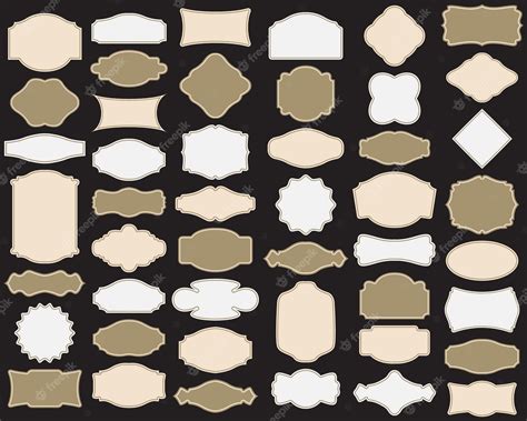 빈 빈티지 라벨의 컬렉션입니다 포장 라벨 벡터 일러스트 레이 션 프리미엄 벡터