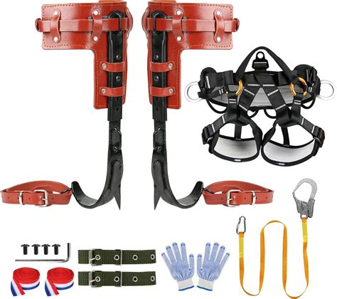 Tree Climbing Spikes Set Tree Climbing Tool With Inch Belt Straps And Climbing Seat Belts