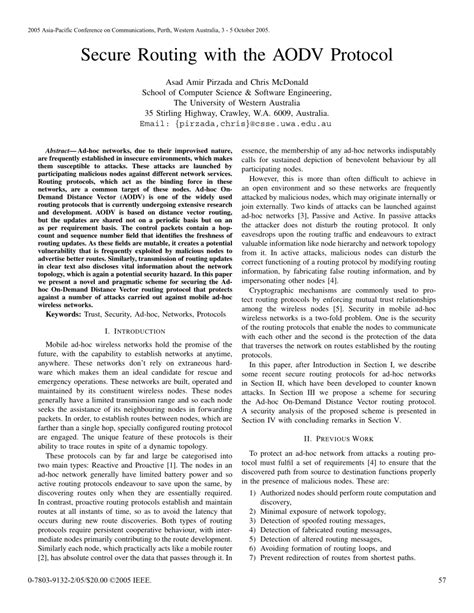 pdf secure routing with the aodv protocol