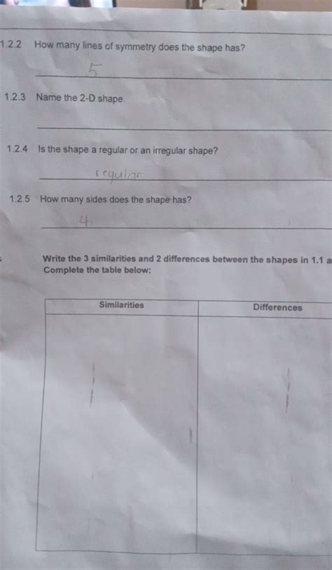 Question 12 How Many Lines Of Symmetry Does The Shape Have Name The 2 D