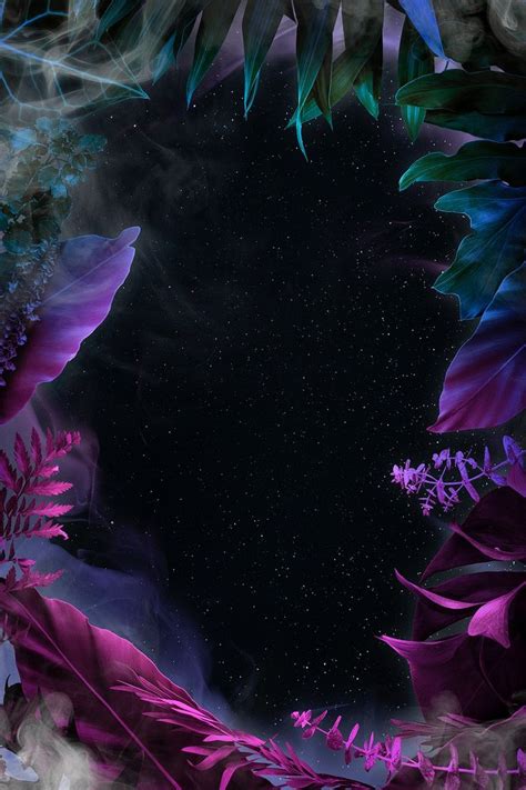 Aesthetic Leaf Frame Background Neon Botanical Design Free Image By